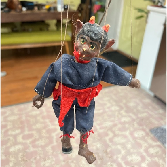 Vintage | Toys | Vintage Czech Imp Krampus Devil Marionette Puppet ...